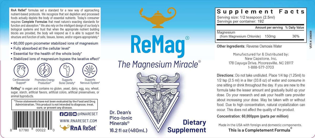 RNA Reset- ReMag Magnesium 16 fl oz + ReMyte 16 fl oz, Mineral Solutio – Healthlandcenter
