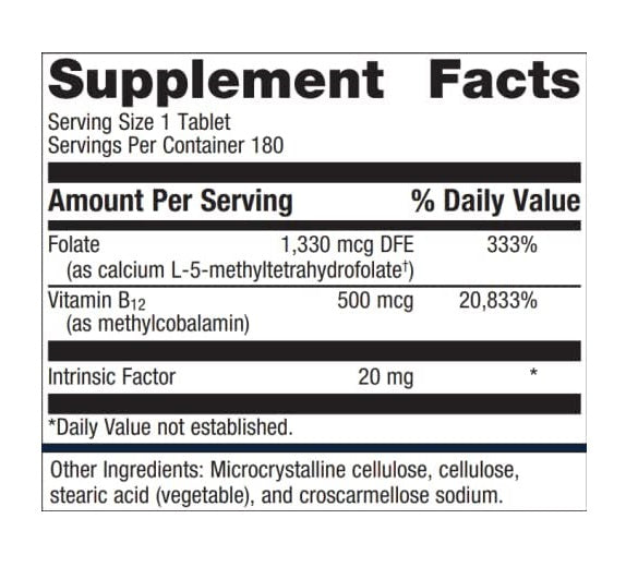 Intrinsi B12/Folate 180 tabs – Healthlandcenter