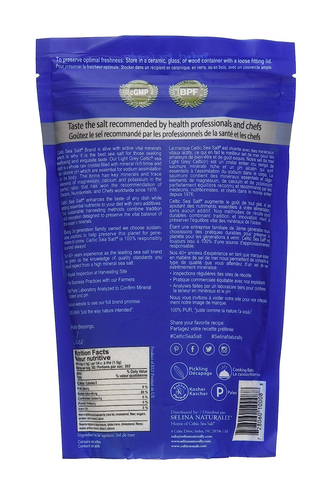Celtic Sea Salt, Light Grey Celtic, Vital Mineral Blend, 1 lb (454 g ...