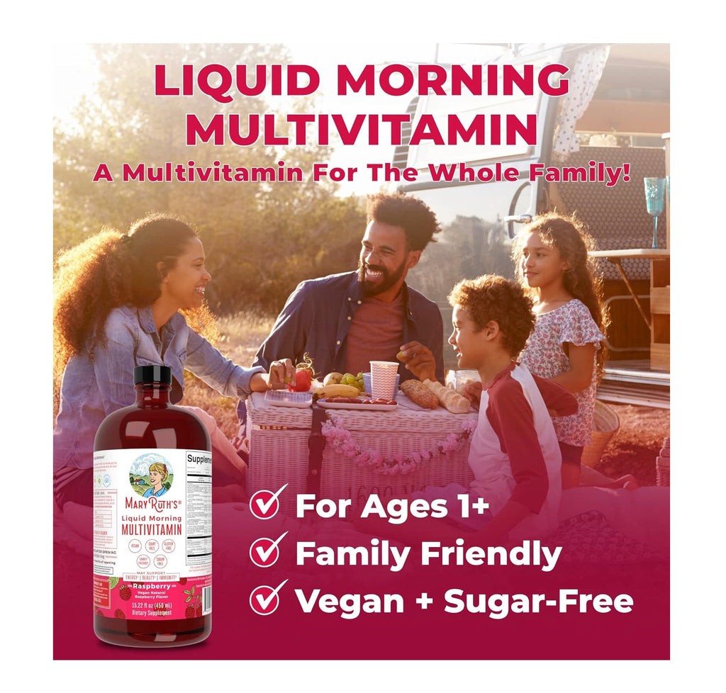 MaryRuth Organics, Liquid Morning Multivitamin, Raspberry, 15.22 fl oz ...