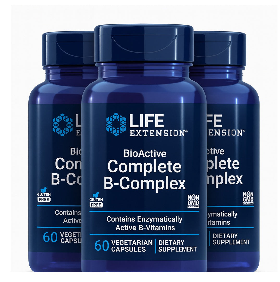 Life Extension BioActive Complete B Complex 60 Vegetarian Capsules 3 p ...