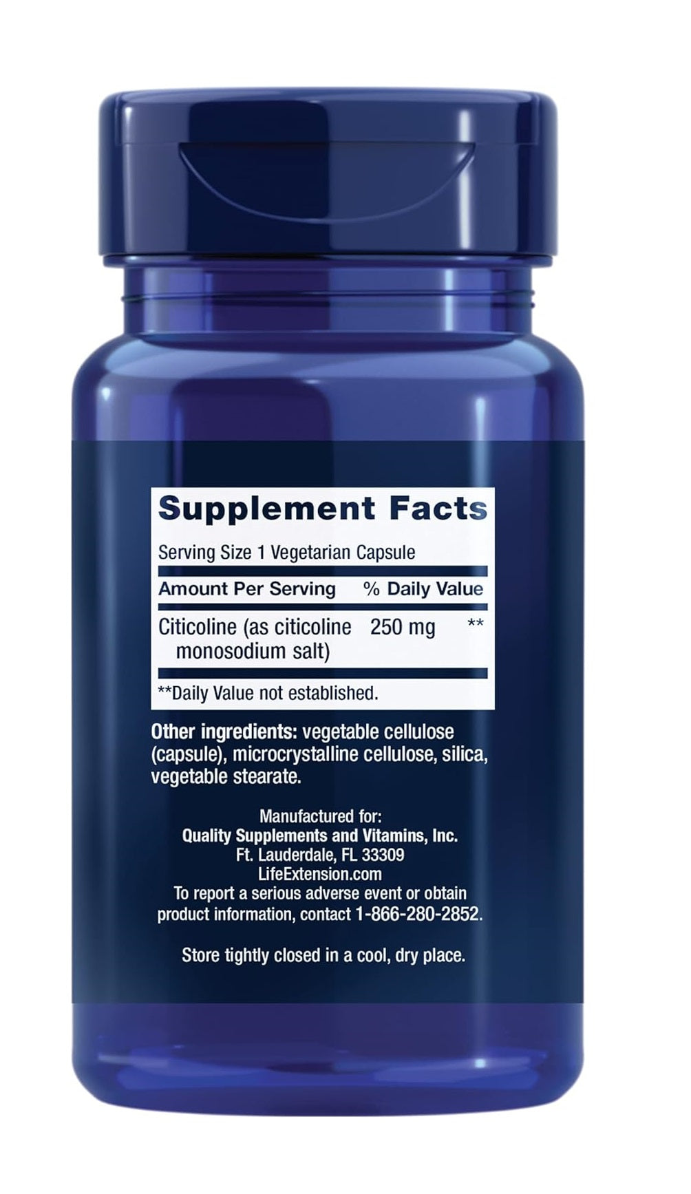 Life Extension, Citicoline (CDP-Choline), 60 Vegetarian Capsules 2 Pac ...