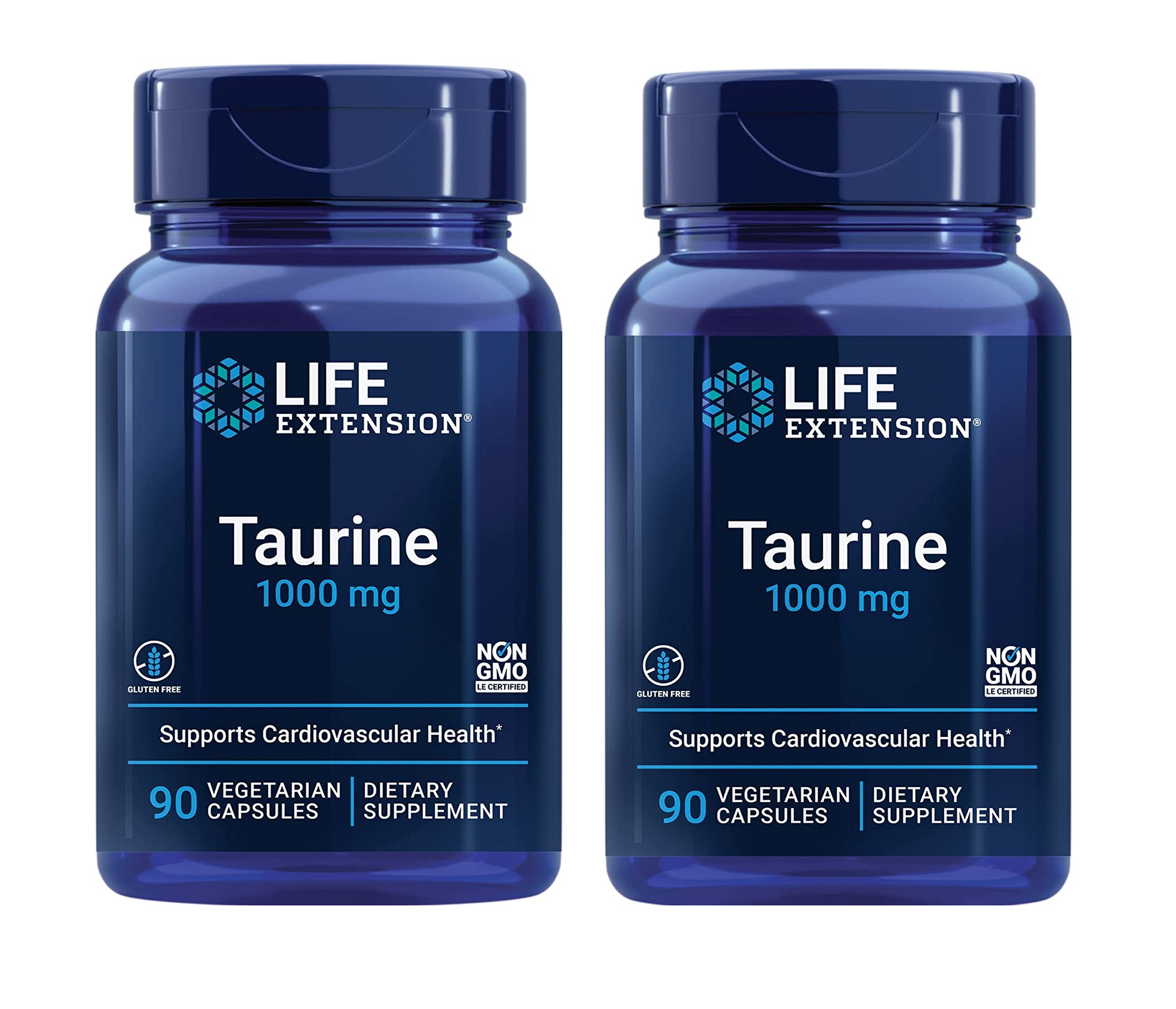 Life Extension, Taurine, 1,000 mg, 90 Vegetarian Capsules 2 bottles ...