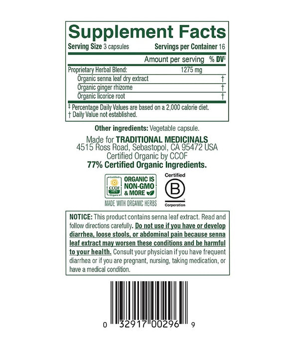 Traditional Medicinals, Smooth Move Capsules, Senna, 50 Capsules ...