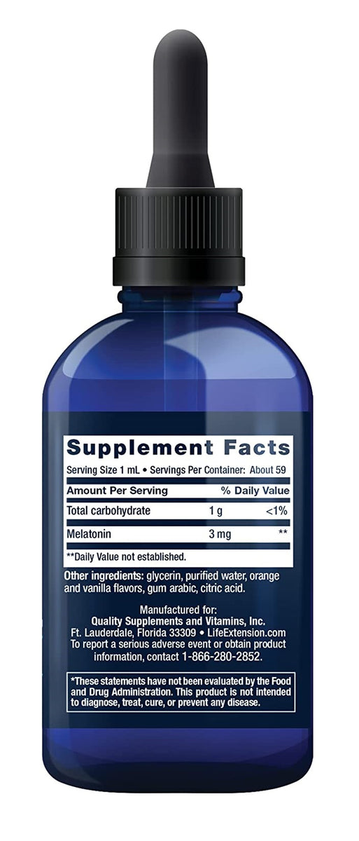 Life Extension, Fast-Acting Liquid Melatonin, Citrus-Vanilla, 2 fl oz ...