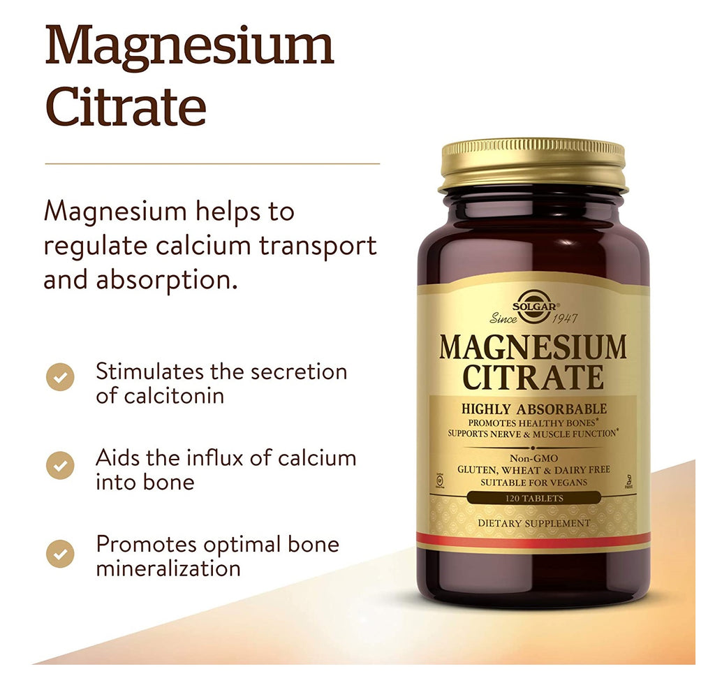 Solgar, Magnesium Citrate, 120 Tablets 3 bottles – Healthlandcenter