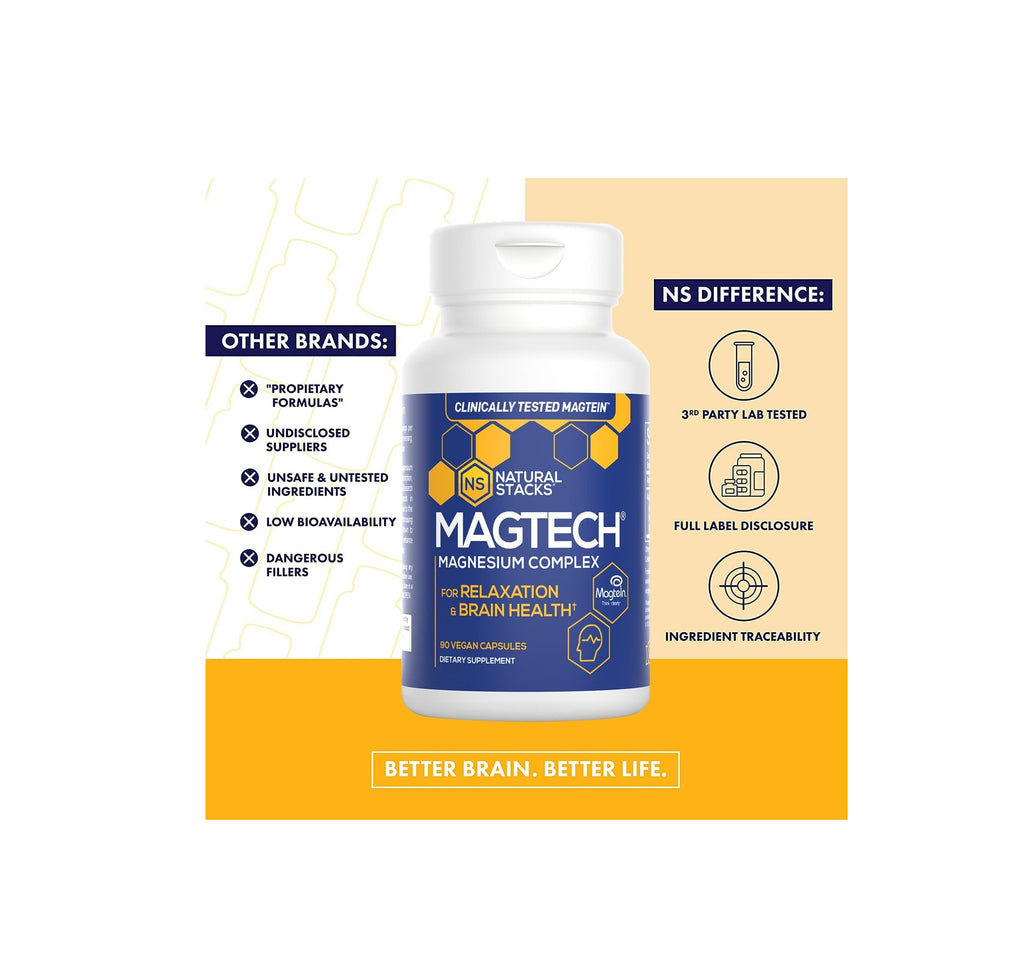 Natural Stacks, MagTech, Magnesium Complex, 90 Vegetarian Capsules ...