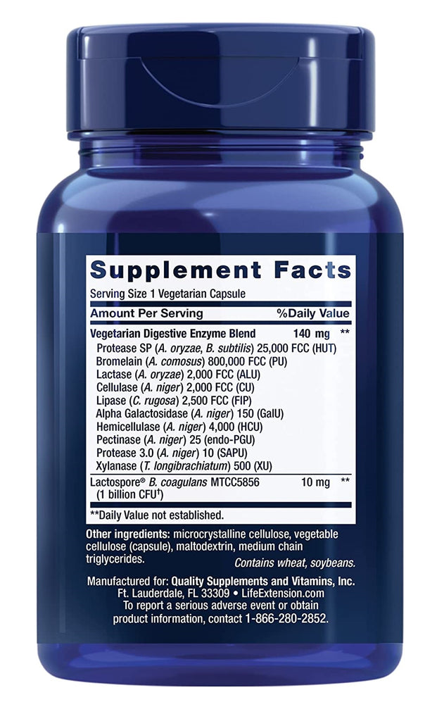 Life Extension, Enhanced Super Digestive Enzymes and Probiotics, 60 Ve ...