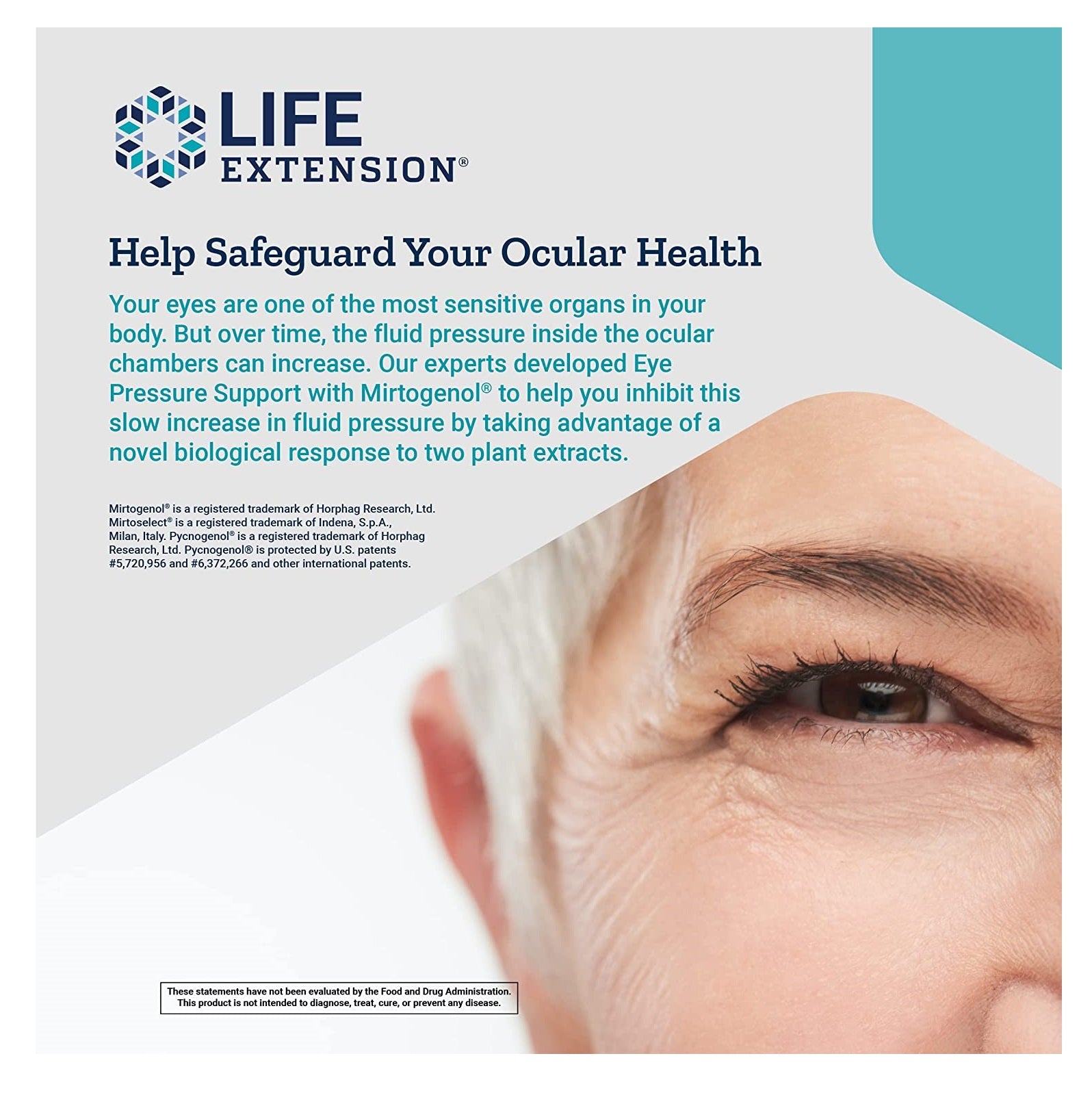 Life Extension, Eye Pressure Support with Mirtogenol, 30 Vegetarian Ca ...
