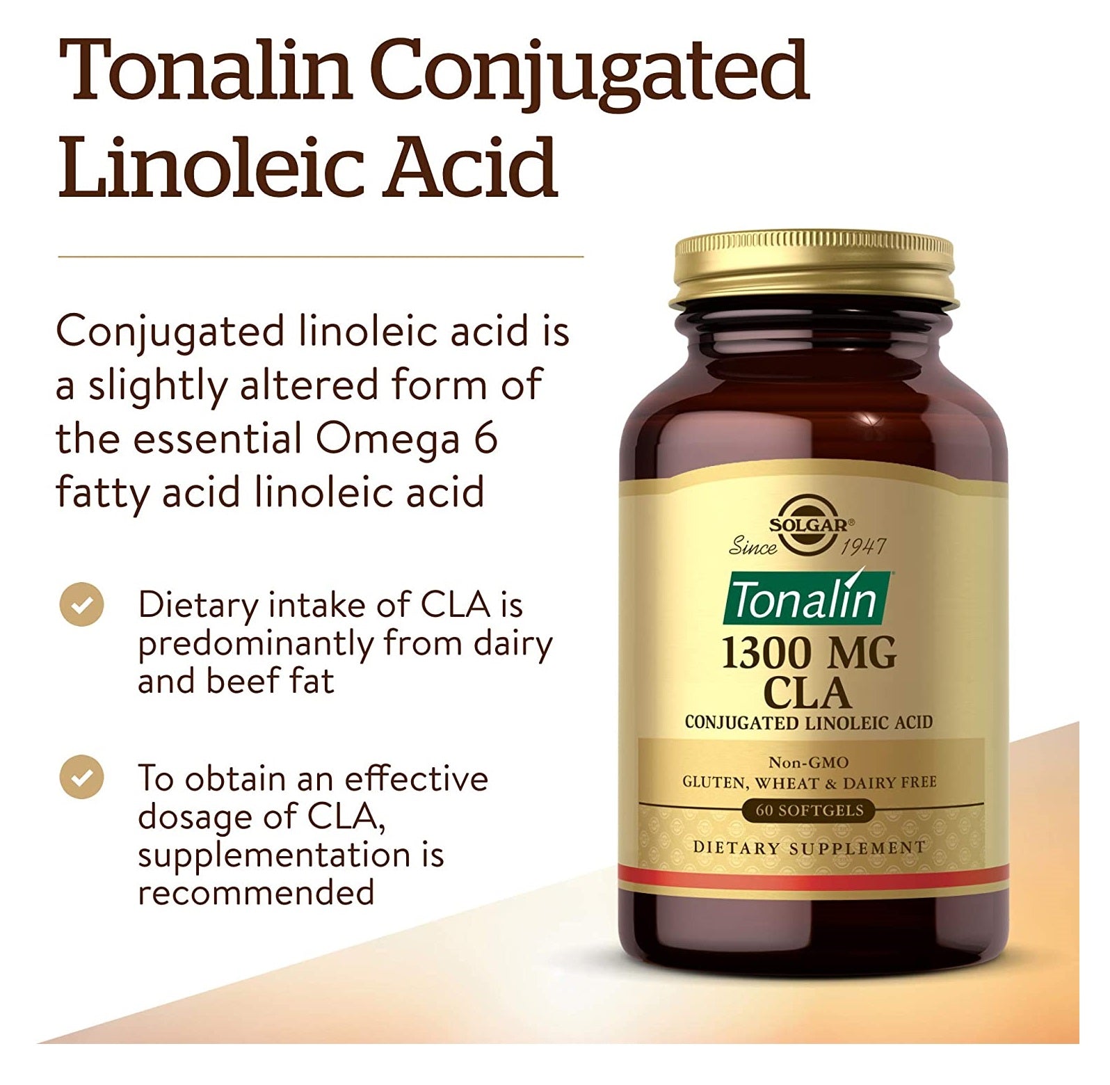 Solgar Tonalin CLA 1300 mg, 60 Softgels – Healthlandcenter