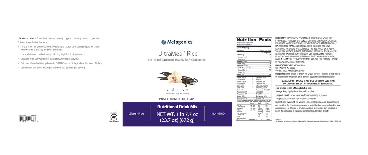 UltraMeal Rice Vanilla 672 g – Healthlandcenter