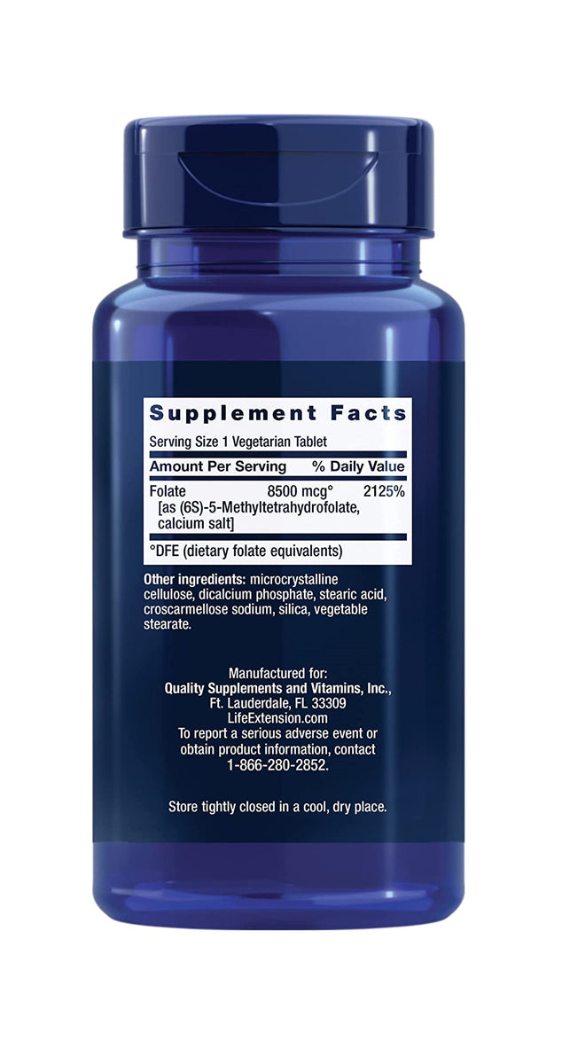 Life Extension, High Potency Optimized Folate, 8,500 mcg DFE, 30 Veget ...